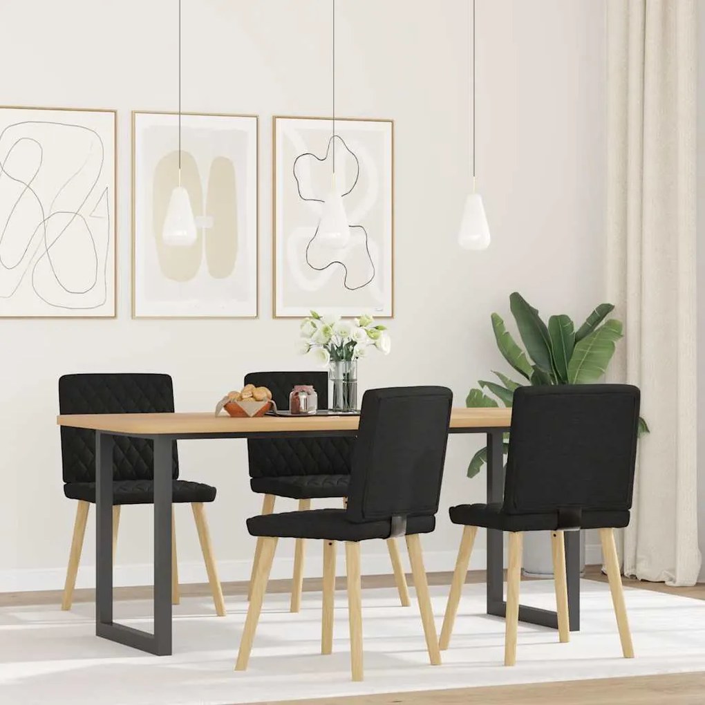 Jídelní židle 4 ks černé textil 3315223