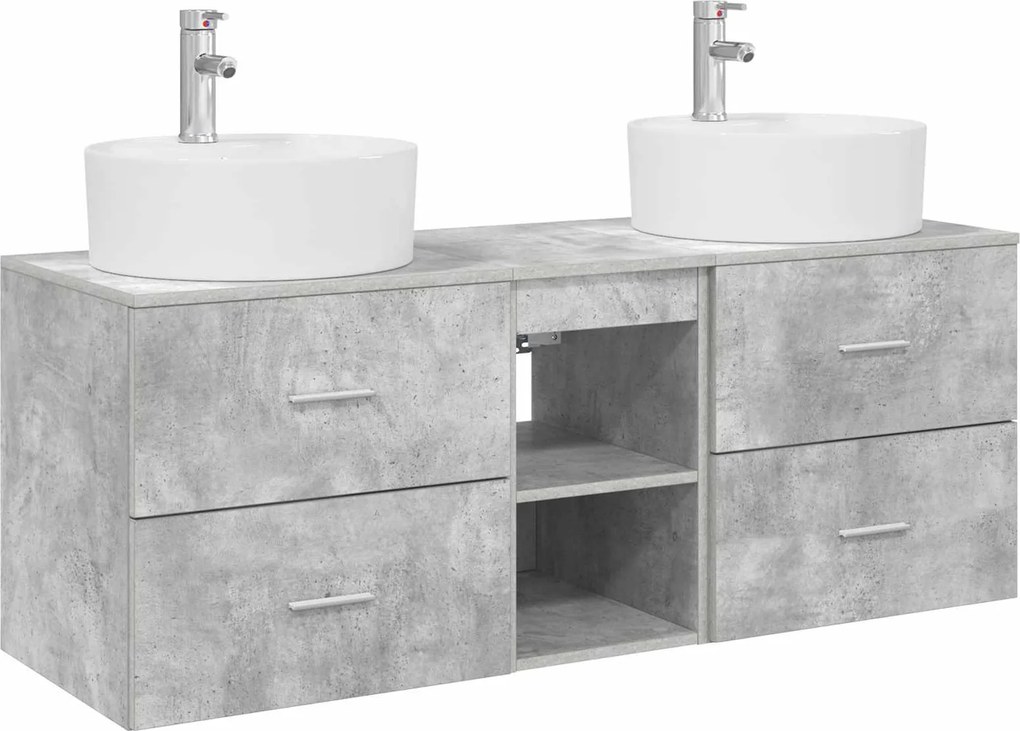 Sada koupelnových skříněk 3 ks Betonově šedá 3405878