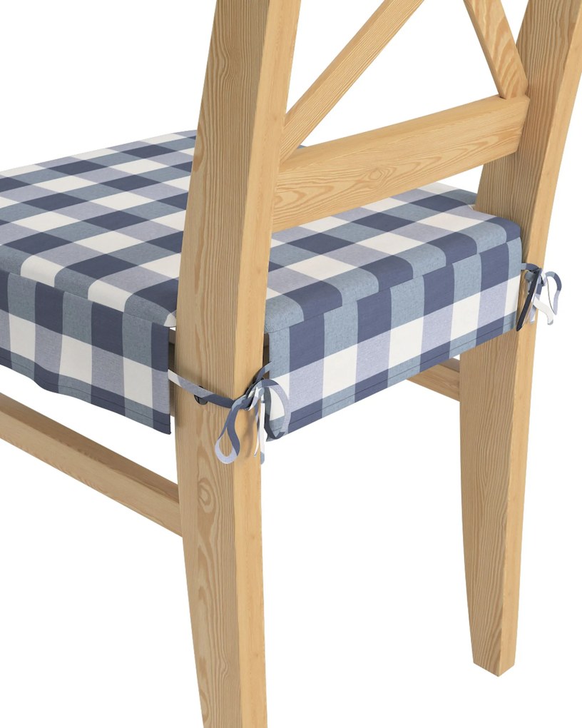 Sedák na židli IKEA Ingolf barva tmavě modrá látka vzorované