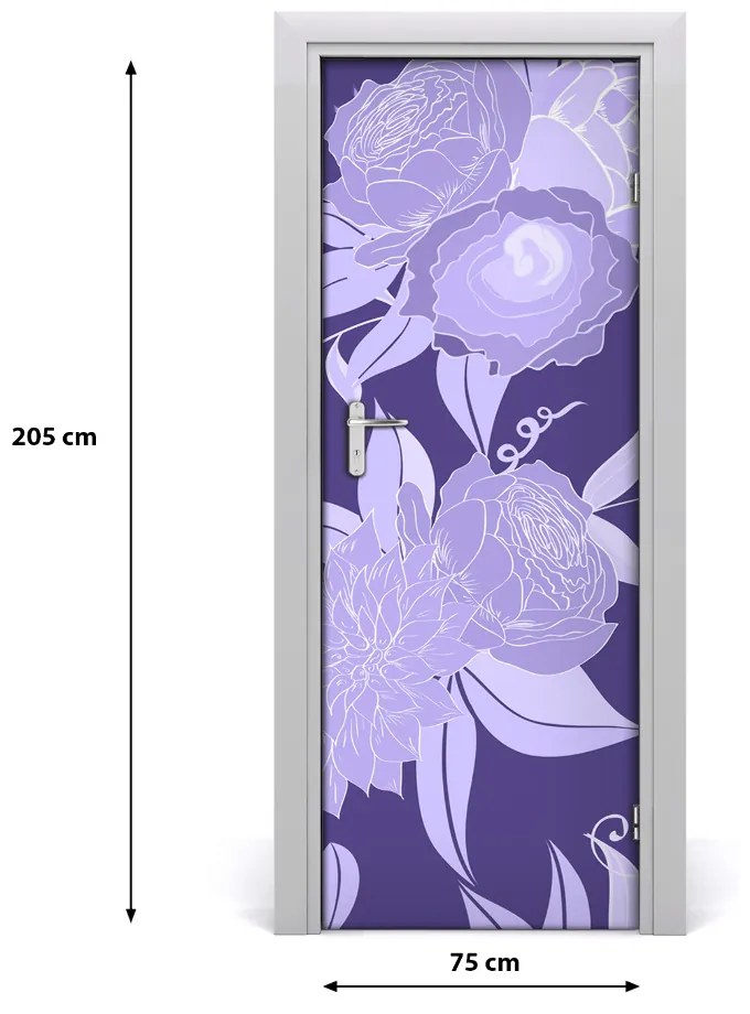 Samolepící fototapeta na dveře květinový vzor 75x205 cm