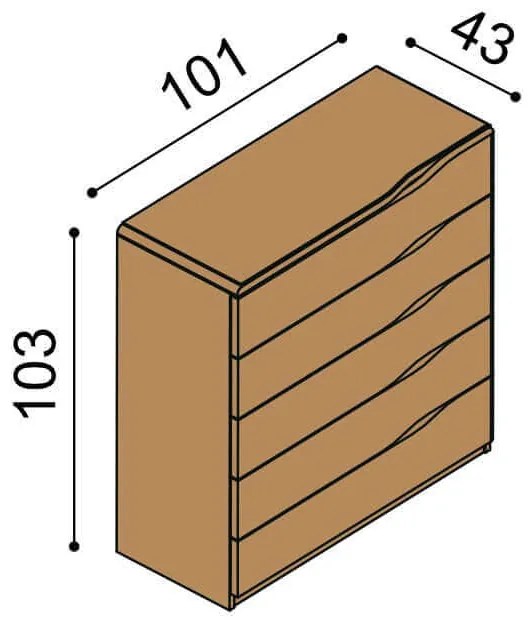 Komoda JELÍNEK ELEN H20 Z5 Materiál: Buk, Moření: Tobacco