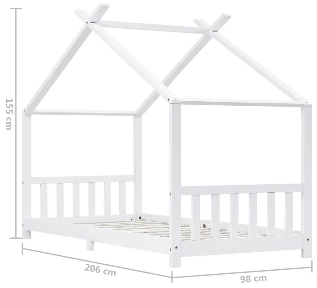 Rám dětské postele bílý masivní borové dřevo 90 x 200 cm - Default Title