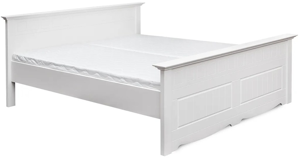 KATMANDU Dřevěná postel Belluno Elegante bílá, masiv, 95x161x214 cm (140x200 cm)