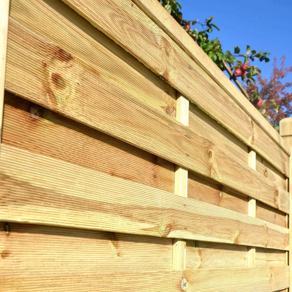 Dřevěný plot RIPON s treláží/branka Přírodní provedení s tlakovou impregnací Plot s treláží