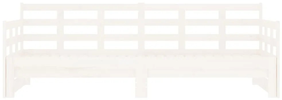 Výsuvná válenda bílá masivní borovice 2 x (90 x 200) cm - Default Title
