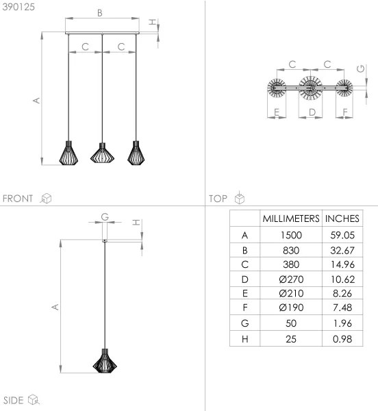 Eglo 390125 - Lustr na lanku BASIDANO 3xE27/40W/230V černá