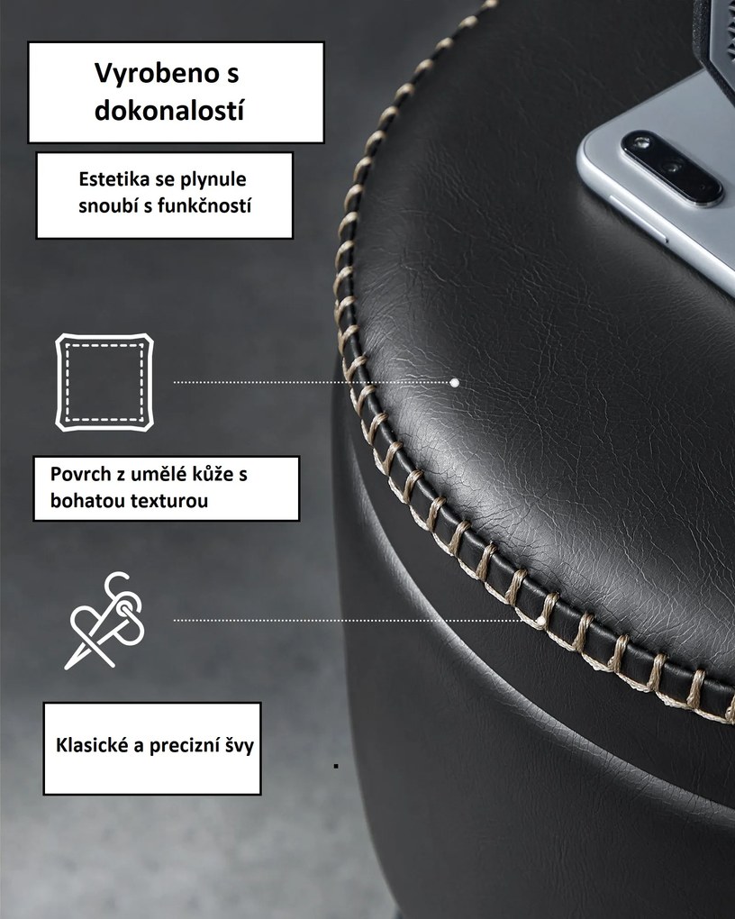 Mini taburet / stolička na nožičkách s úložným prostorem LOM005BH08