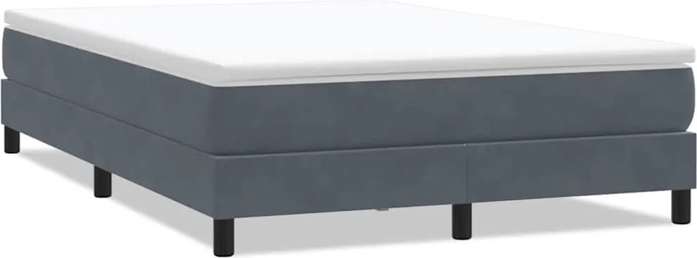 Postel Box Spring bez matrace tmavě šedá 160x220 cm samet 3315880