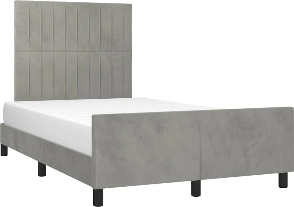 Rám postele bez matrace světle šedá 120 x 200 cm samet 3125867