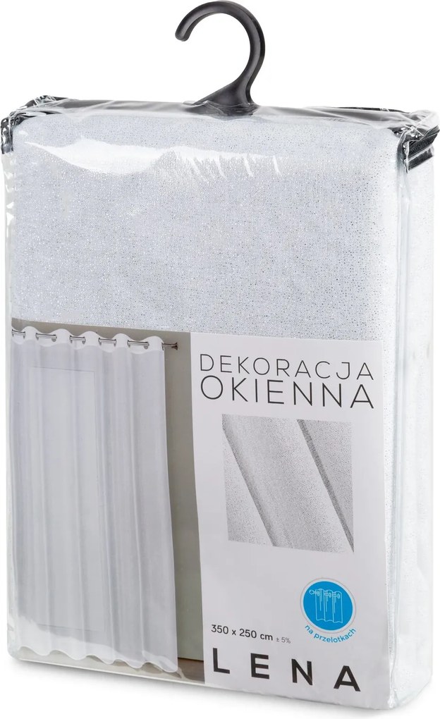 ZÁCLONA NA KROUŽCÍCH LENA 350X250 CM BÍLÁ
