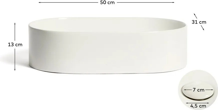 Bílé keramické umyvadlo 50x31 cm Ovara – Kave Home
