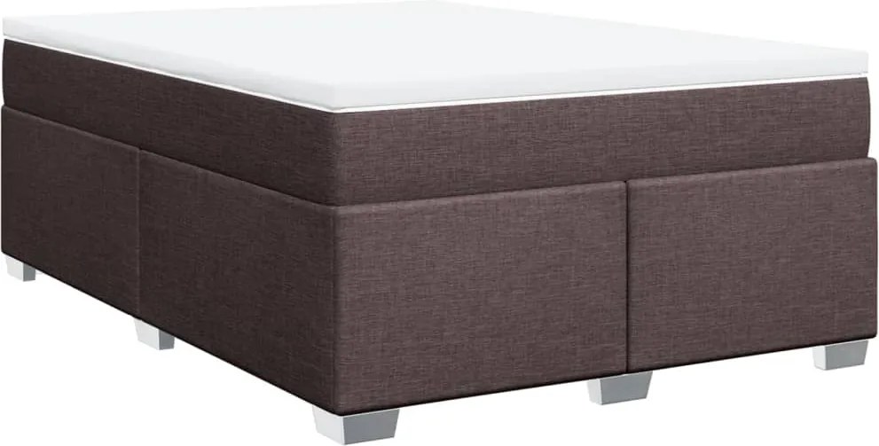 Box spring postel s matrací tmavě hnědá 140x200 cm textil 3285140