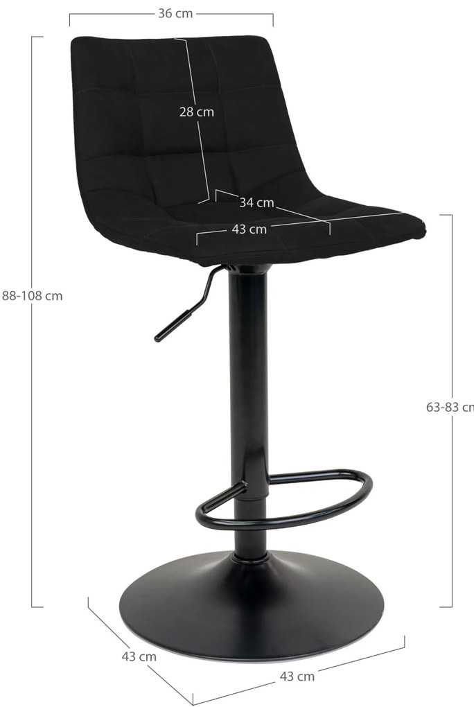 Nordic Experience Nastavitelná barová židle Meno černá