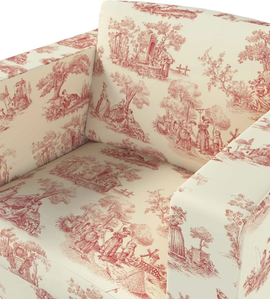 Potah na křesko IKEA Karlanda, krátký barva červená látka vzorované