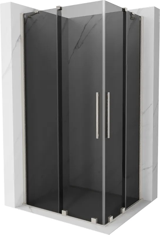 Mexen Velar Duo, sprchový kout s posuvnými dveřmi 100 x 90 cm, 8mm šedé sklo, broušená ocel, 871-100-090-42-97
