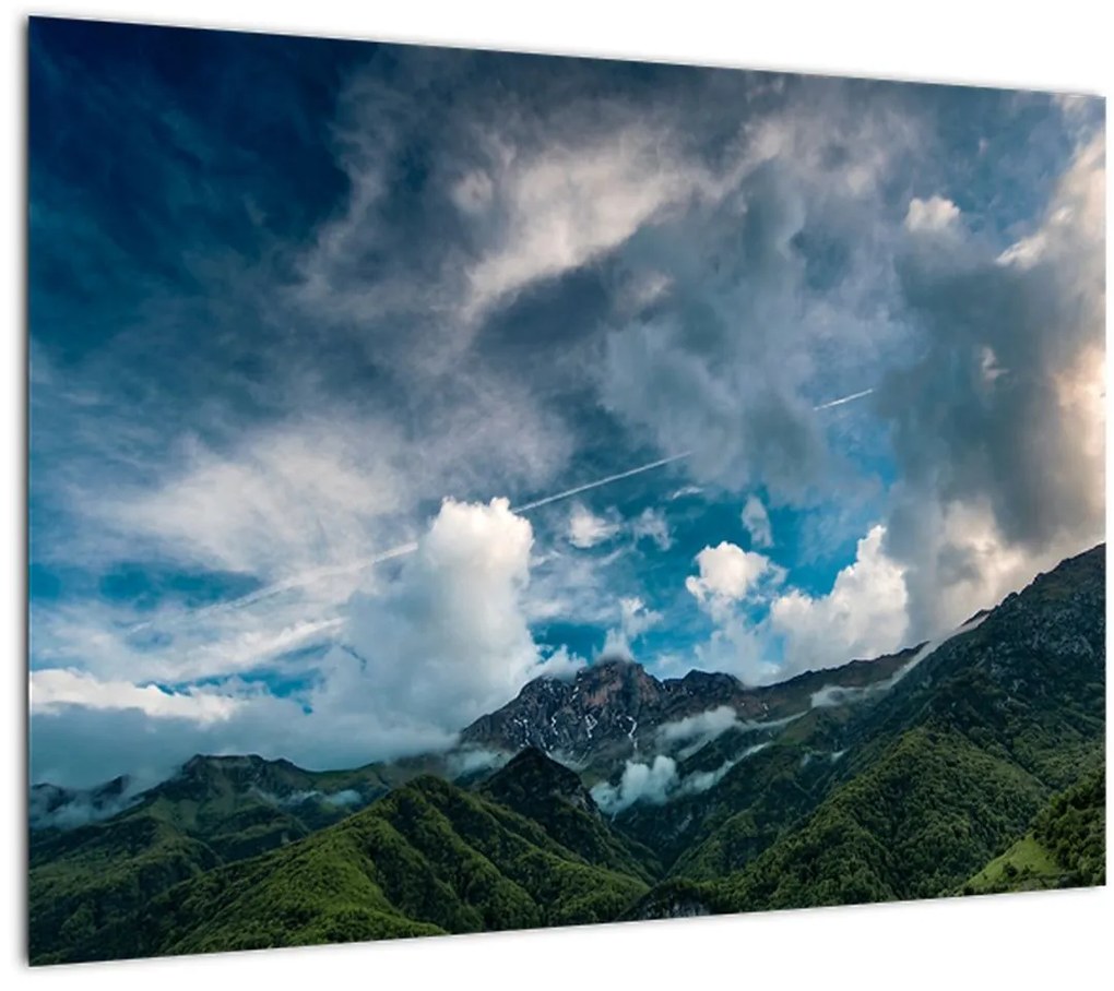 Skleněný obraz hor (70x50 cm)