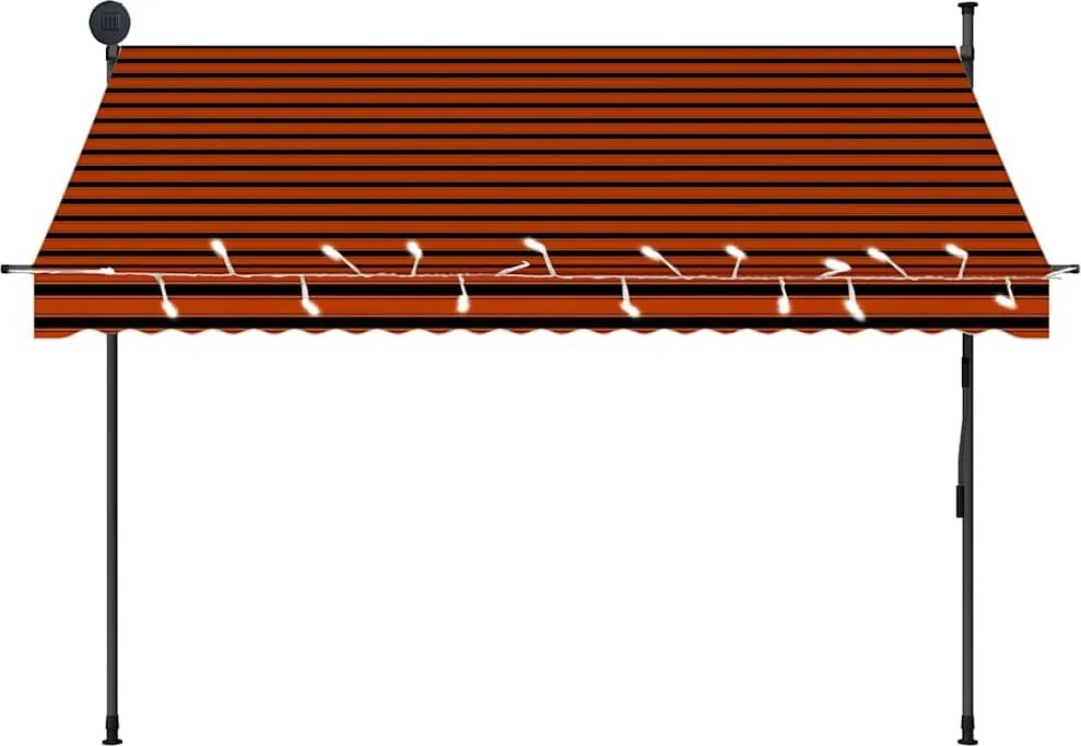 vidaXL Ručně zatahovací markýza s LED světlem 250 cm bílo [145865] Barva: Žluto-bílá