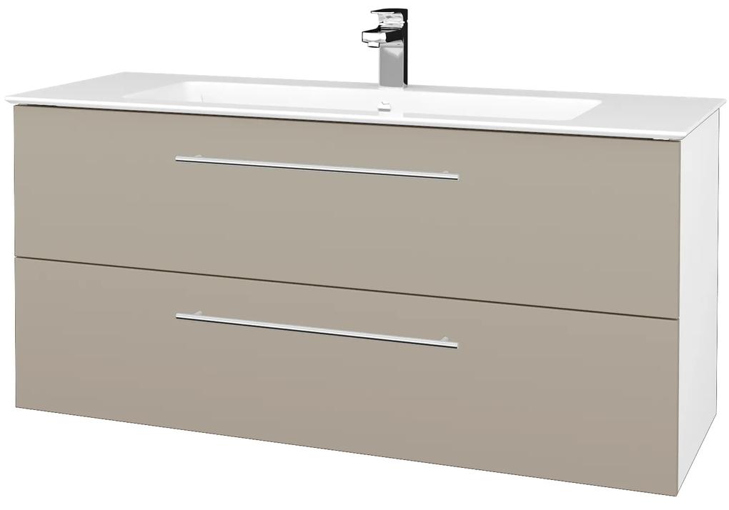 Dřevojas Koupelnová skříň GIO SZZ2 120 Varianta: N01 Bílá lesk / Úchytka T06 / D01 Beton