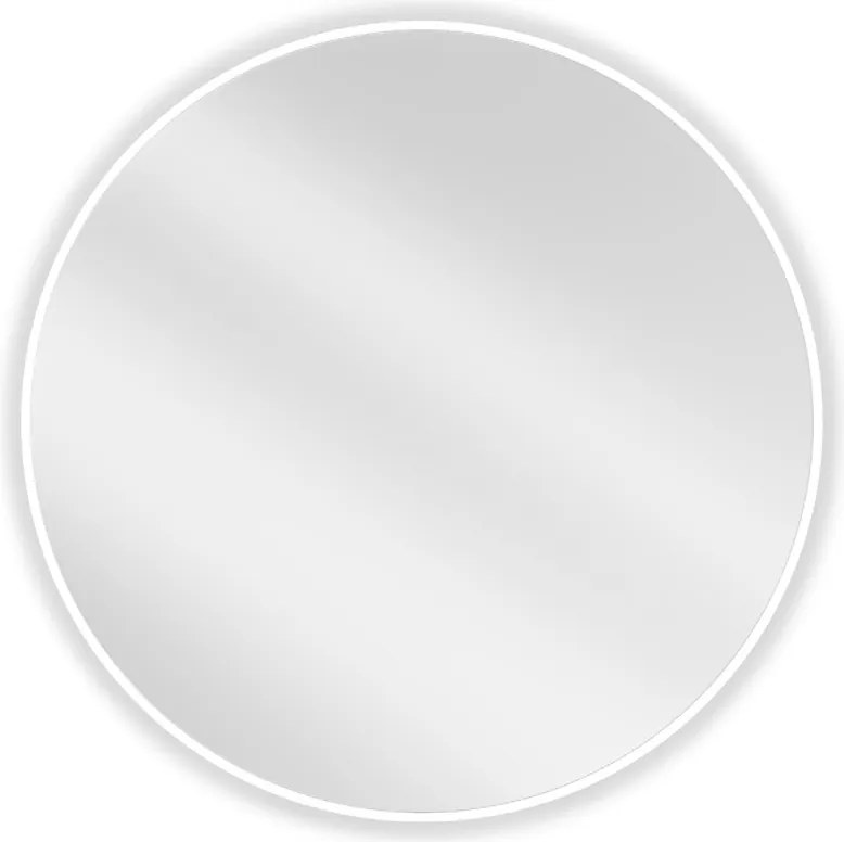 Mexen Loft, kulaté koupelnové zrcadlo 80 cm, barva rámu bílá, 9850-080-080-000-20