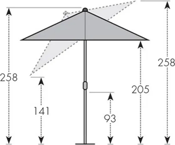 Doppler ALU WOOD zahradní slunečník 300 x 200 cm antracit