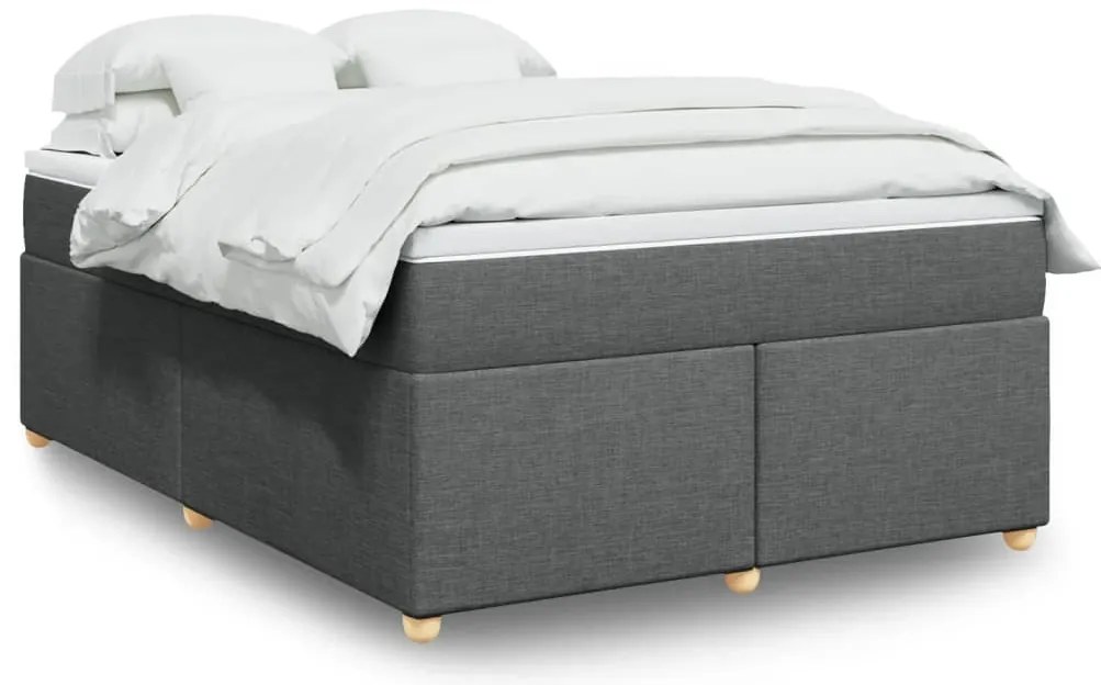 Box spring postel s matrací tmavě šedá 140x200 cm textil 3285381