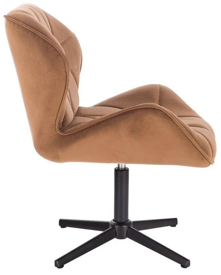 LuxuryForm DESIGN Otočná židle MILANO VELUR na černém kříži - medová