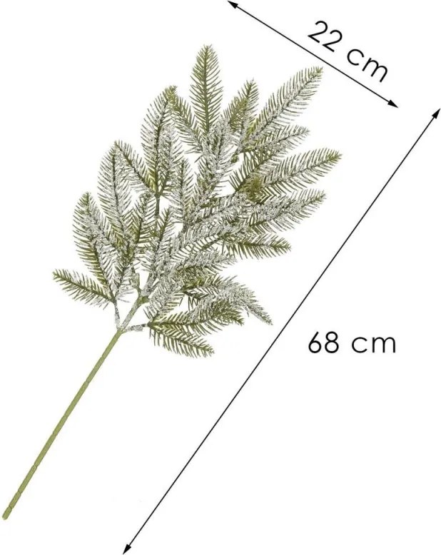 Umělá větvička smrku 68cm zelená, vánoční dekorace
