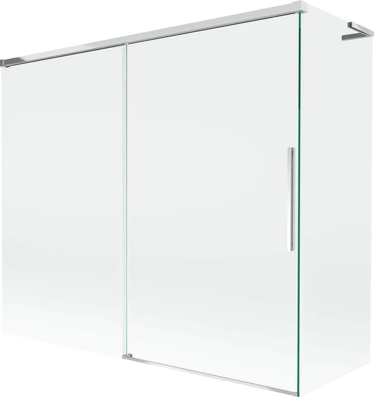 Mexen Rox, L posuvná 2-křídlová vanová zástěna 180 + 80 x 150 cm, 8mm čiré sklo, chromový profil, 8C9L-180-080-01-00