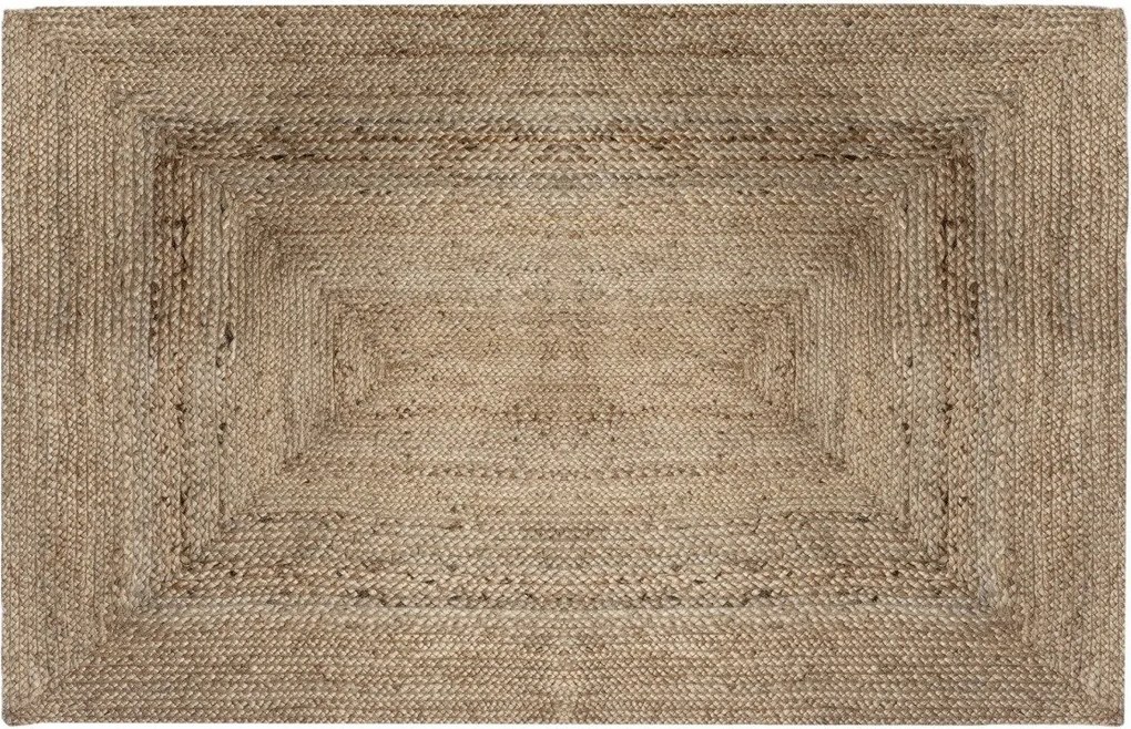 Jutový koberec, obdélníkový, 120 x 170 cm, naturální