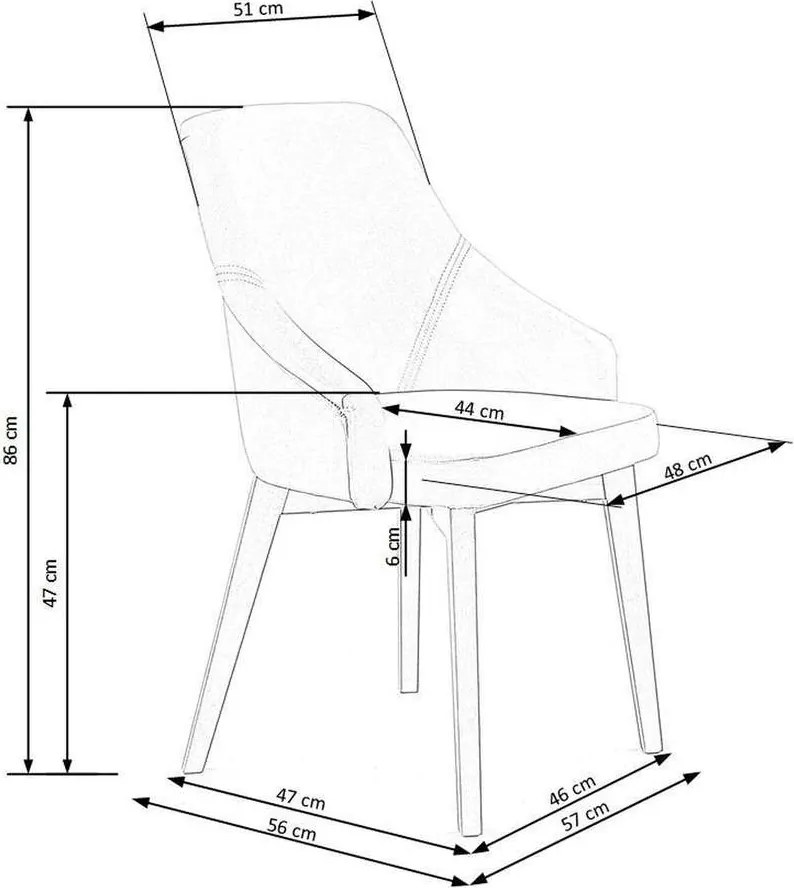 Jídelní židle Toledo IV, tyrkysová / dub medový