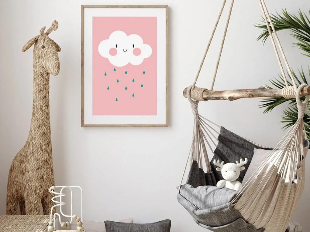 Pastelowe Love Plakát na zeď MRAK do dětského pokoje RŮŽOVÁ Zvolte rozměr: 20 x 30 cm