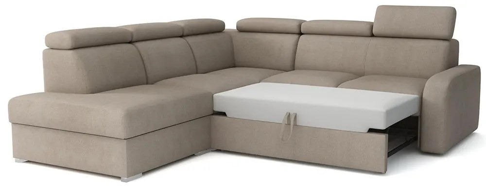 Sedací souprava OSLO L | 265x250 cm | rozkládací + 2x úložný prostor | polohovatelné záhlavníky | VÝBĚR TKANIN