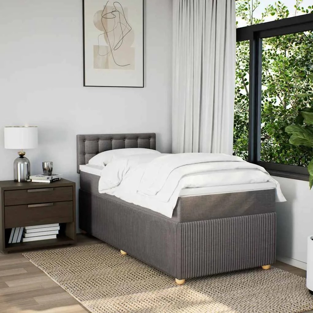 Box spring postel s matrací taupe 80x200 cm textil 3287301