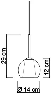 Sikrea 4707 Emy, moderní závěsné svítidlo z ručně foukaného hnědého skla, 1xE14, Ø14cm