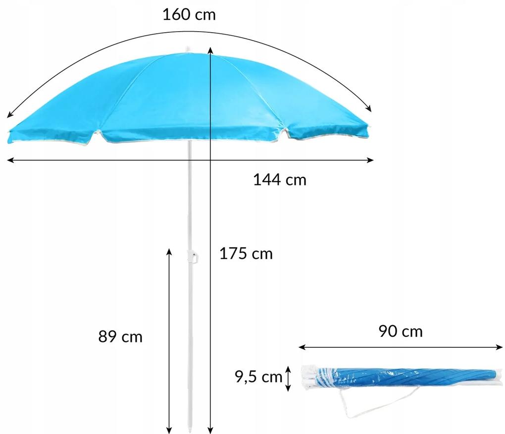 Plážový slunečník Laredo 160 cm modrý