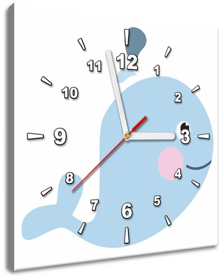 Gario Obraz s hodinami Velryba Rozměry: 40 x 40 cm