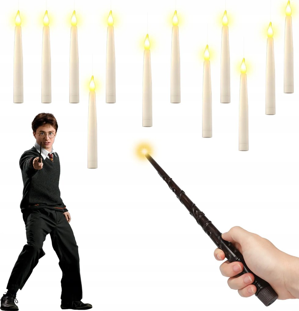 12 Ks Lampička S Plovoucí Svíčkou Led Dekorace Harry Potter Magic Wand