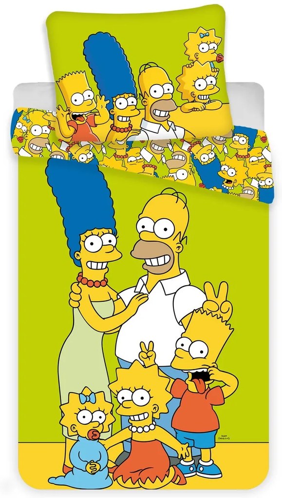 Jerry Fabrics Povlečení Simpsons family - 140x200, 70x90, 100% bavlna