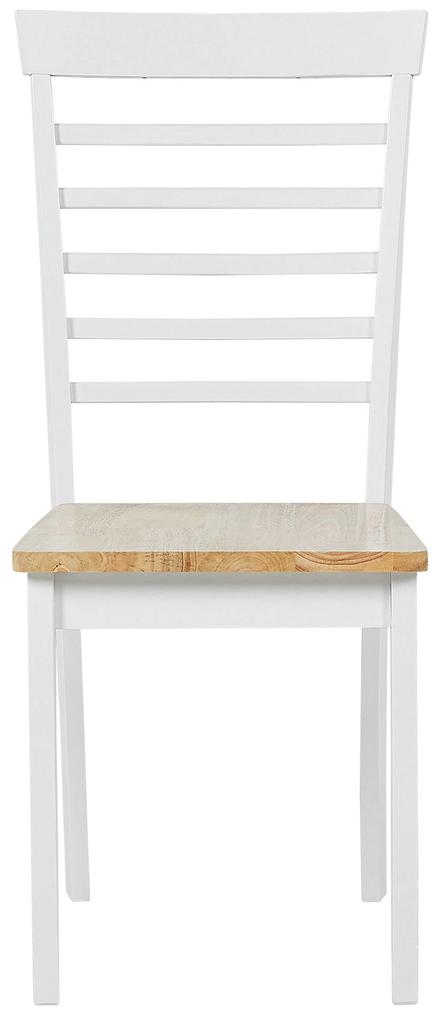 Sada 2 dřevěných jídelních židlí Světlé dřevo/bílá BATTERSBY Beliani