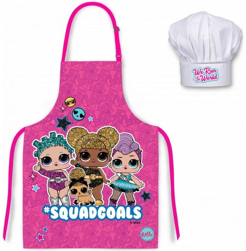 Dětská / dívčí zástěra s kuchařskou čepicí L.O.L. Surprise - pro holky 3 -  8 roků | BIANO