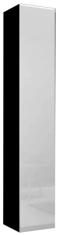 Vysoká závěsná skříňka Zigo 180, Barva: černý / černý lesk