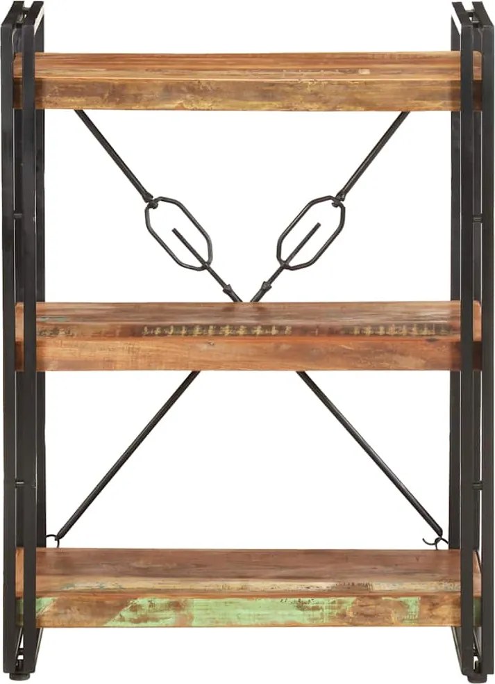 Knihovna se 3 policemi 60x30x80 cm masivní recyklované dřevo 320631