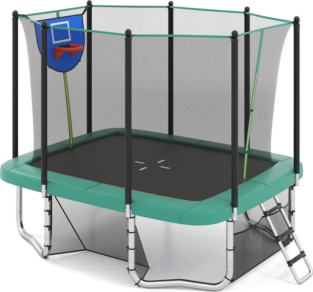 Costway 3 v 1 Obdélníková trampolína se žebříkem