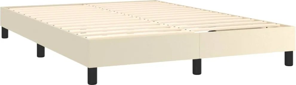 Box spring postel s matrací krémová 140x200 cm umělá kůže 3141127