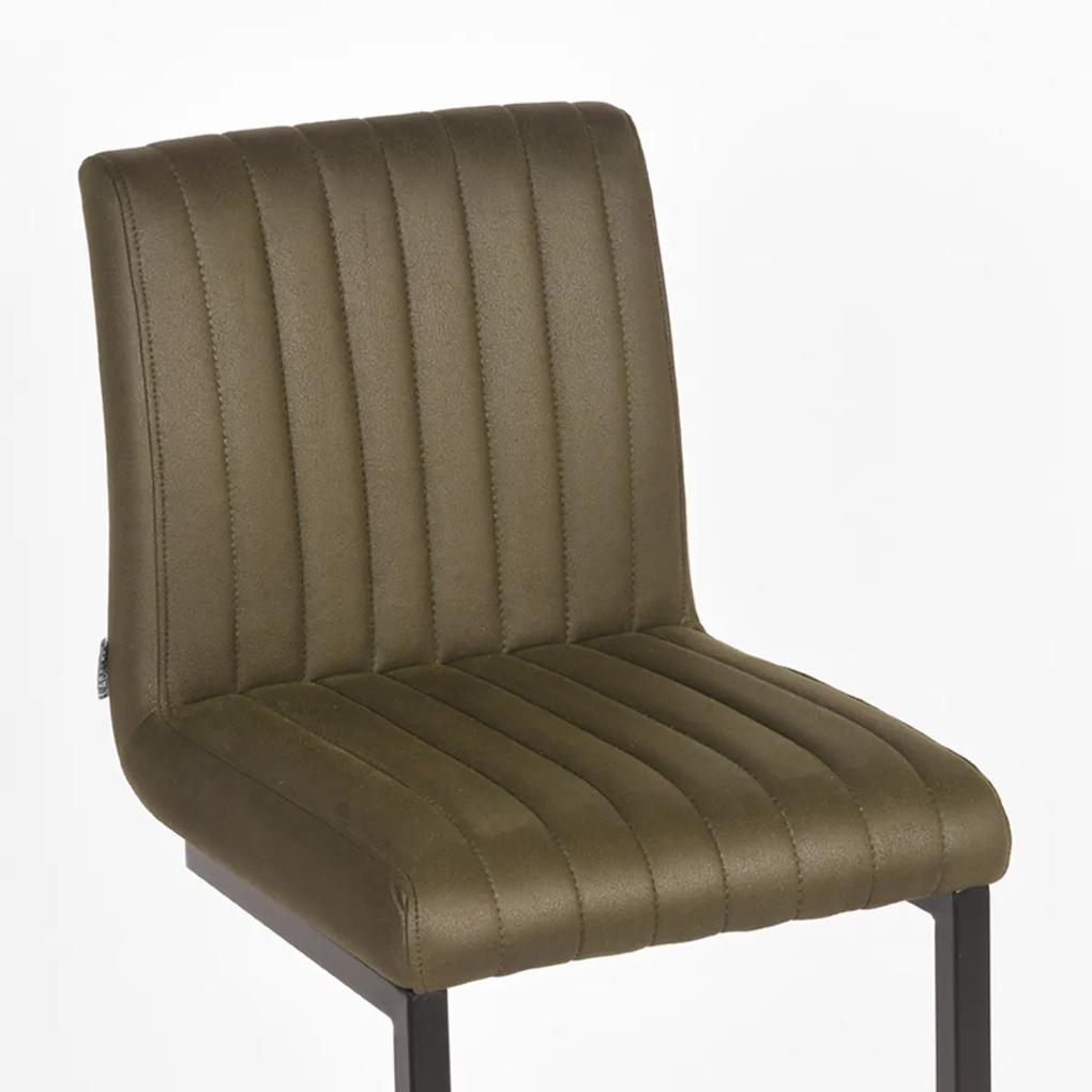 Zelená barová židle LABEL51 Joyce z mikrovlákna