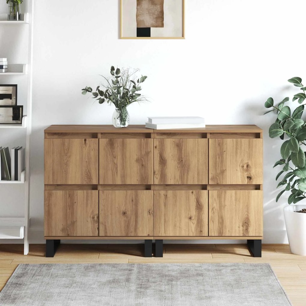 Servírovací skříň 2 ks Artisanový dub 60 x 35 x 70 cm 3394546