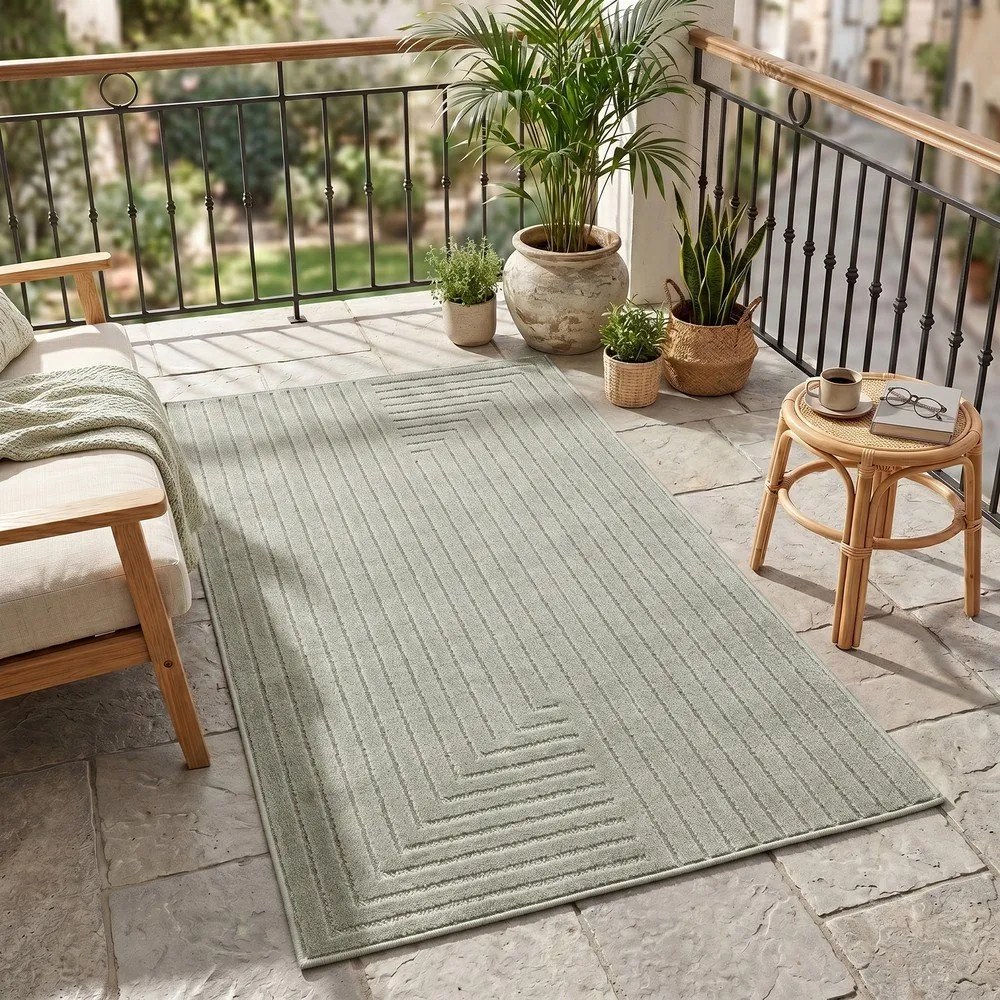Zelený vnitřní a venkovní běhoun 80x250 cm Nova 1202 – Ayyildiz Carpets