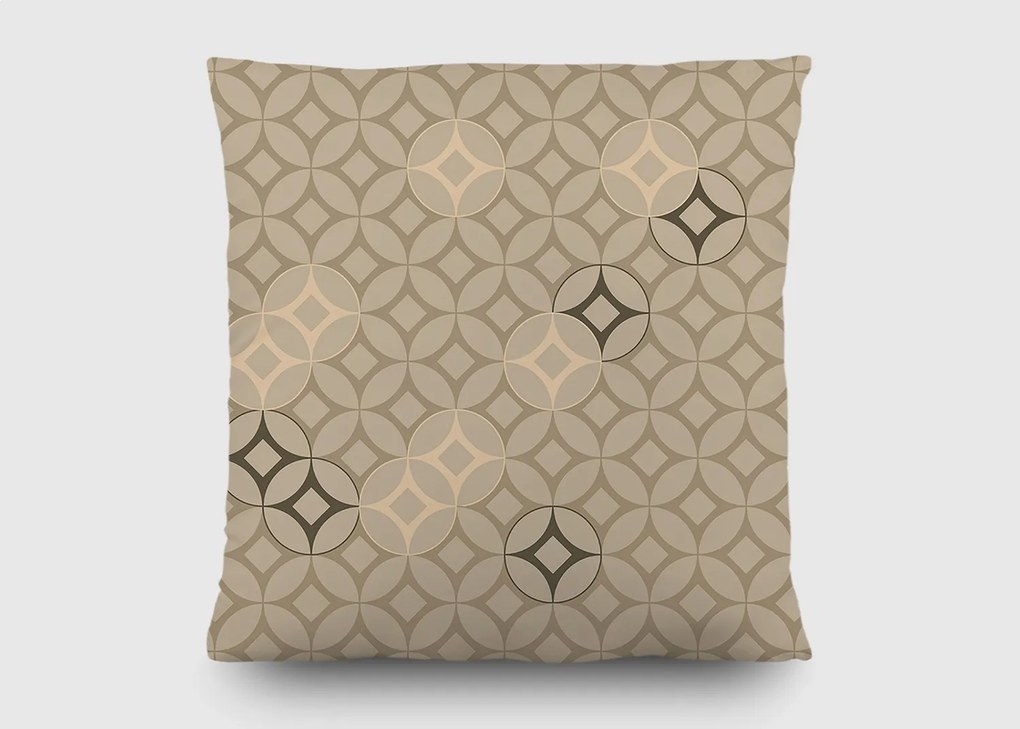 Dekorativní polštářek Geometrický Ornament v Hnědo-Zlatých Odstínech | 45 x 45 cm | DCN3629