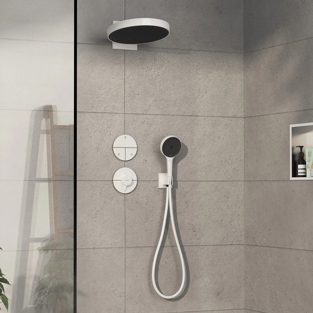Hansgrohe ShowerSelect Comfort S, termostat pod omítku pro 1 spotřebič a další výtok, bílá matná, HAN-15562700