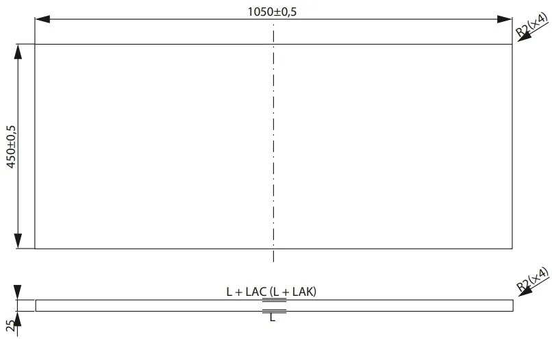 Cersanit City, pultová deska 105x45x2,5 cm, dub, S584-030